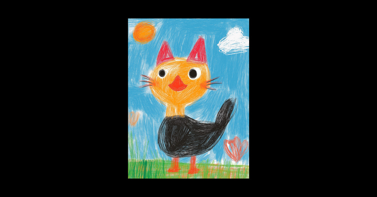 Colorful Childlike Cat-Duck Hybrid Illustration - Playful And Fun ...