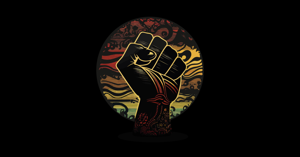 BLM Black Lives Matter Fist with Tribal Colors - Tribal Design ...