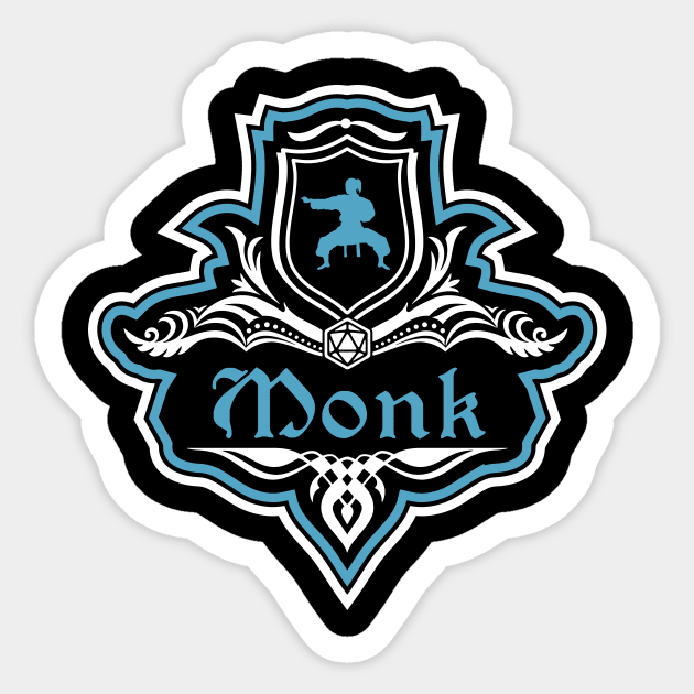 D&D Monk Class Crest - Monk Class - Sticker | TeePublic