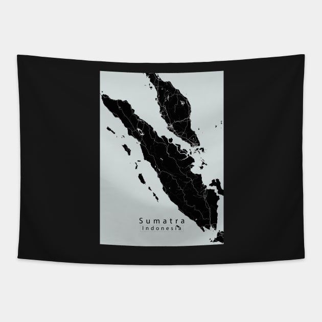 Sumatra Indonesia Island Map dark - Indonesia - Tapestry | TeePublic