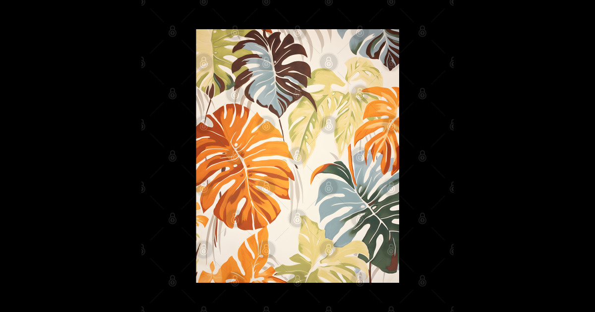 Monstera Leaves Boho Pattern - Monstera Leaves Boho Pattern - Posters ...