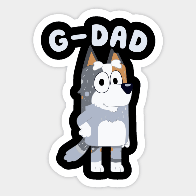 Vintage G-dad Gdad Bluey Cartoon - Bluey - Sticker | TeePublic