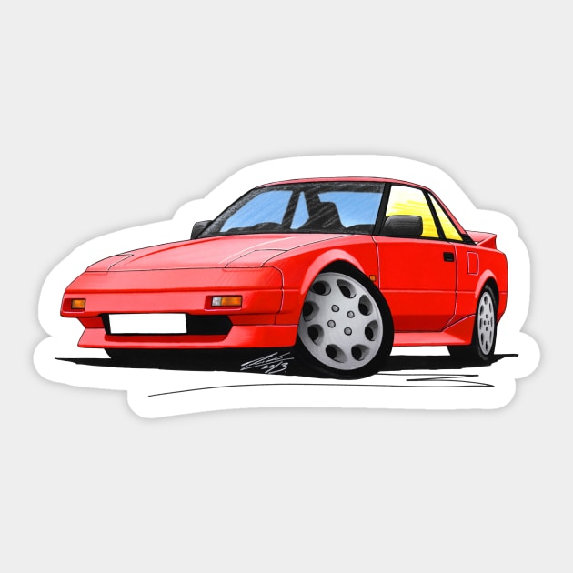 Toyota MR2 (Mk1) Red - Toyota Mr2 - Sticker | TeePublic