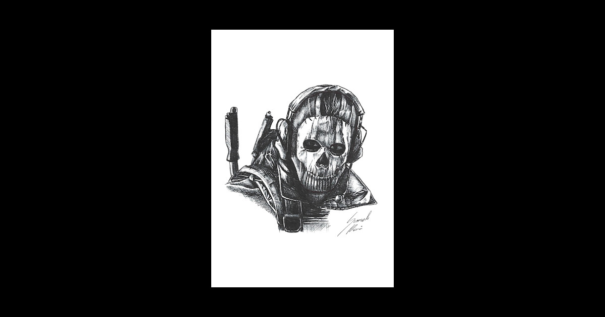 Ghost - Ink Drawing - Simon Riley - Posters and Art Prints | TeePublic