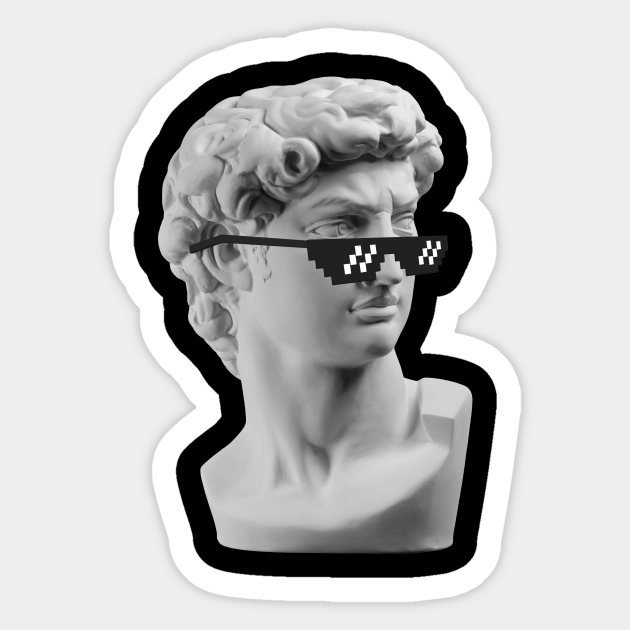David in pixels glassies - David Statue - Sticker | TeePublic