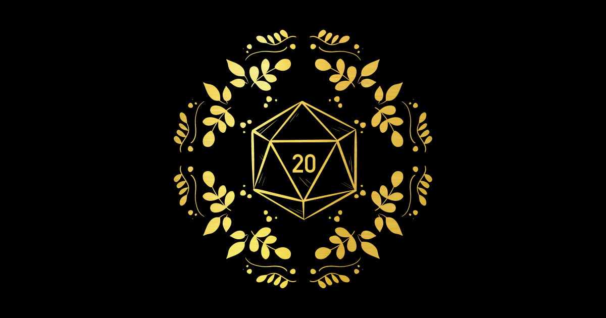 D20 gold - D20 - Sticker | TeePublic