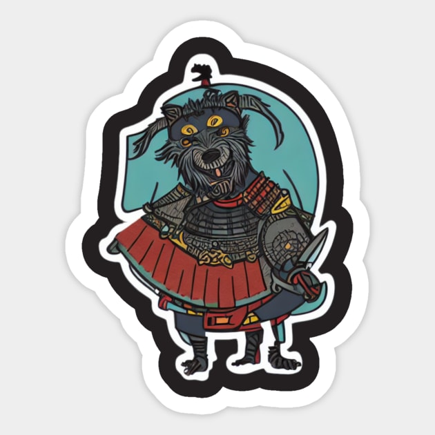 dog samurai art work - Samurai Dog - Sticker | TeePublic
