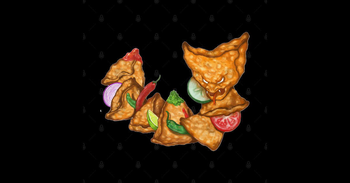 Samosa Snake - Samosa - Posters and Art Prints | TeePublic
