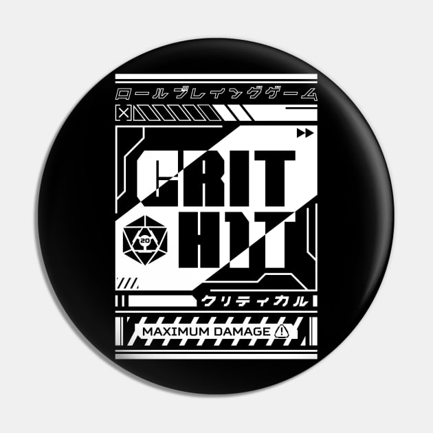 RPG Cyberpunk - Crit Hit - Rpg - Pin | TeePublic