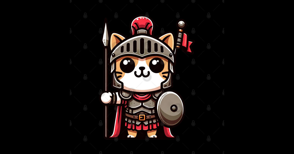 spartan cat - Cat - Sticker | TeePublic