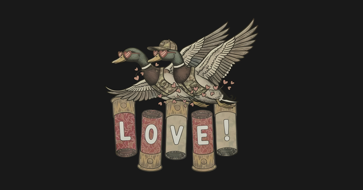 Retro Old Camo Duck Hunting Mallard Duck Heart Valentines - Retro Old ...