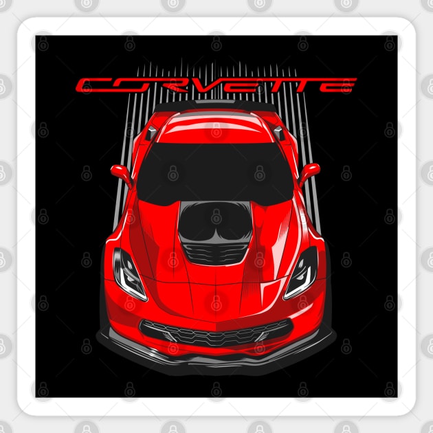 Corvette C7 Z06 - Red - Corvette - Sticker | TeePublic