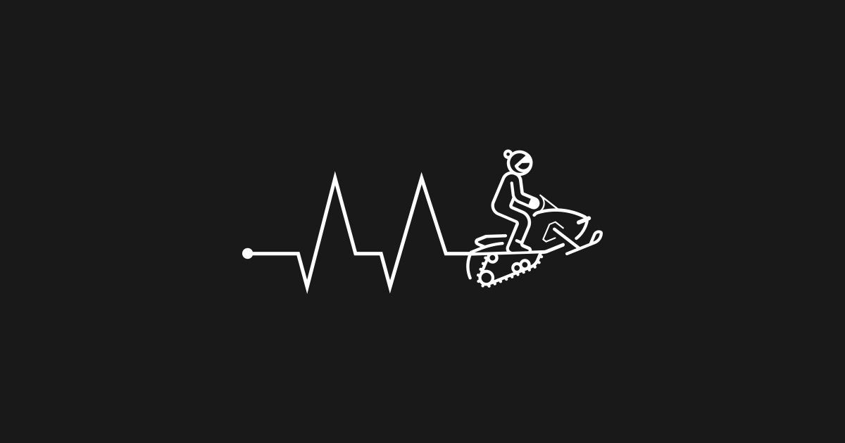 Snowmobile And Heartbeat - Snowmobile - T-Shirt | TeePublic