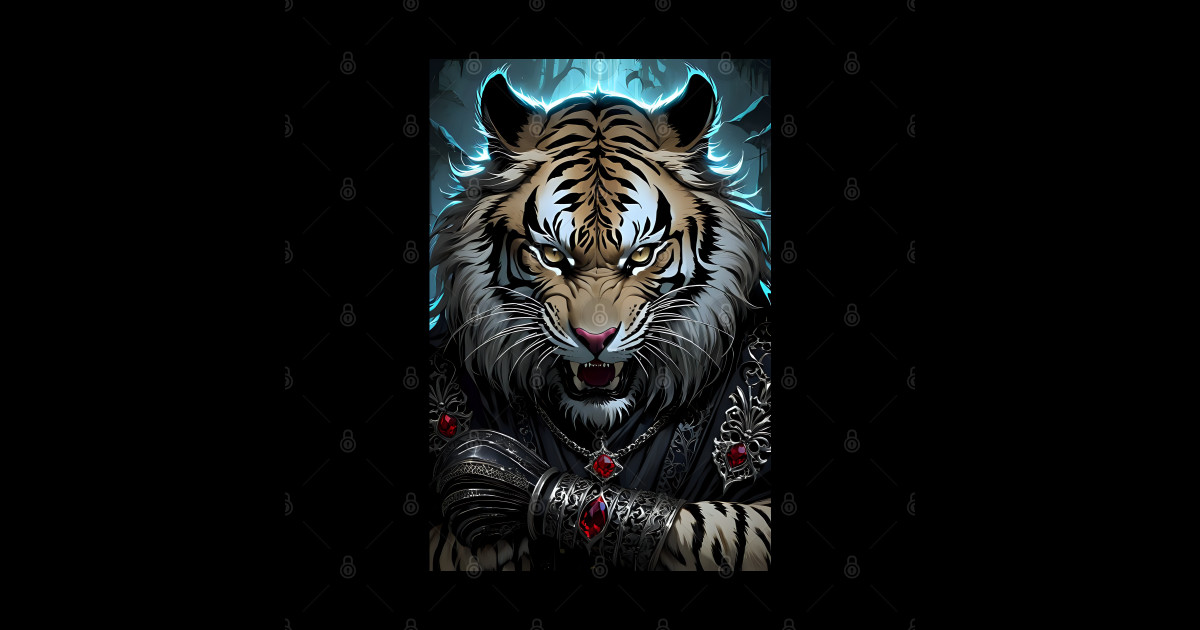 Powerful gothic tiger - Tiger - Sticker | TeePublic