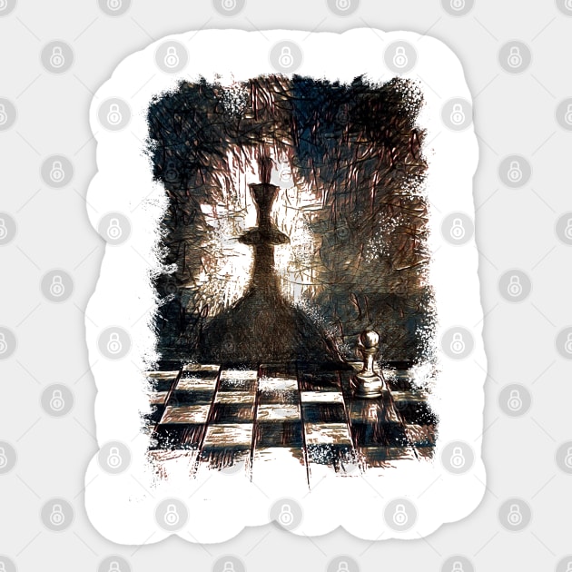Pawn and Queen - Chess - Sticker | TeePublic