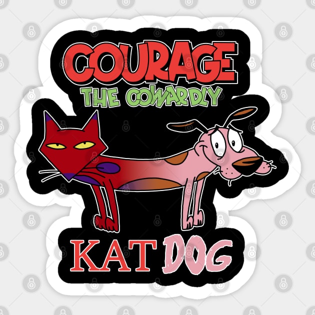 Courage The Cowardly KatDog - Courage The Cowardly Dog - Sticker ...