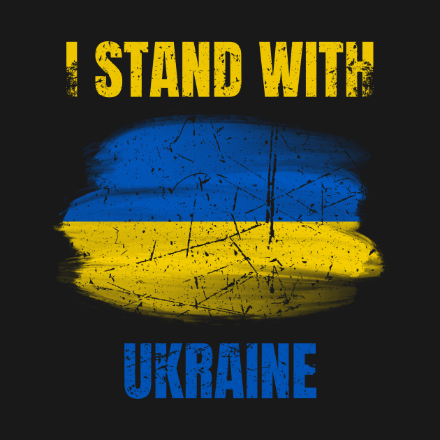 I Stand With Ukraine Vintage Ukraine Flag - Ukraine - T-Shirt | TeePublic