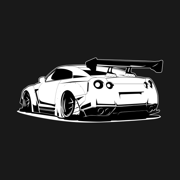 NISSAN R35 gtr godzilla jdm vector art - Nissan - T-Shirt | TeePublic