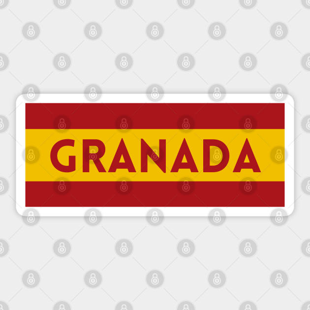 Granada City in Spain Flag Colors - Granada - Sticker | TeePublic