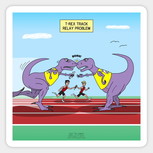T-Rex Track Relay Problem - T Rex Track Relay - Sticker | TeePublic