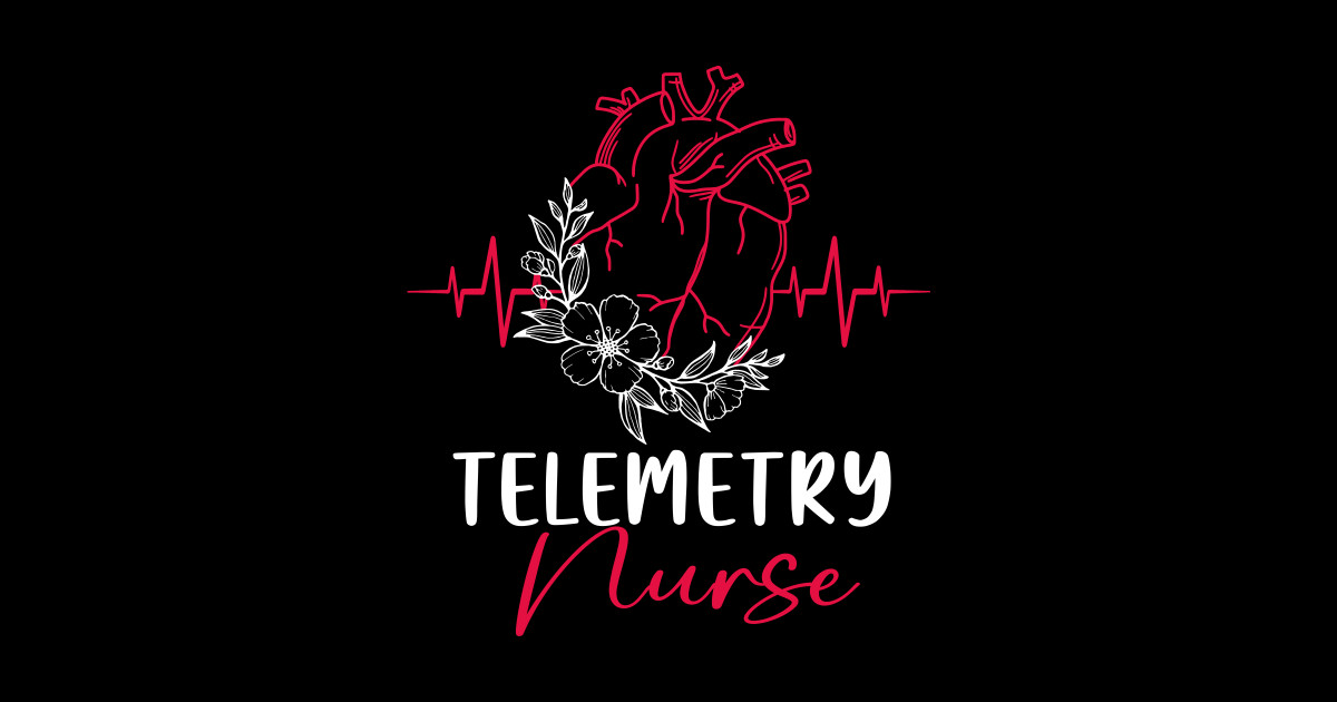 Telemetry Nurse Floral Anatomical Heart Cardiac RN Nurse - Telemetry ...