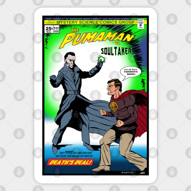 Pumaman v soultaker - Mst3k - Sticker | TeePublic