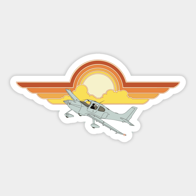 Cirrus SR22 Sunset - Pilot - Sticker | TeePublic
