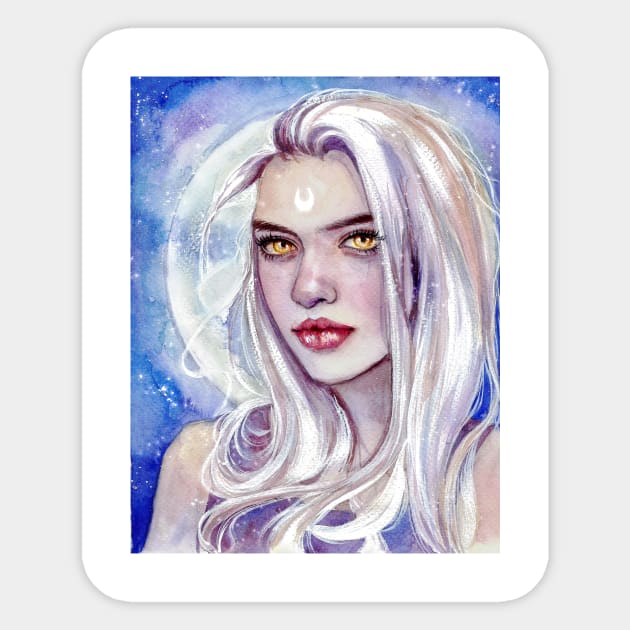 Fantasy moon girl - Fantasy Moon Girl - Sticker | TeePublic