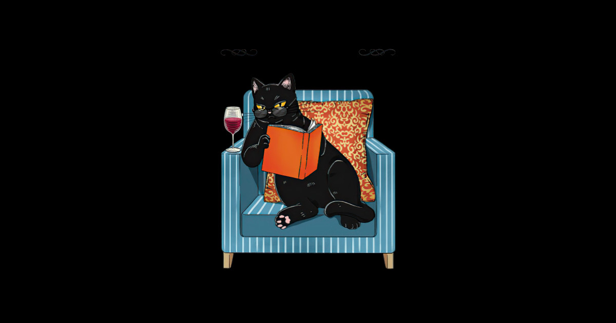Everything Will Be Just Fine Cats Books And Wine Gift - Cats Books And ...