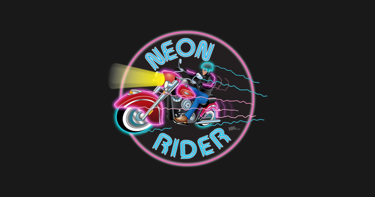 Neon Rider - Neon Motorcycle - T-Shirt | TeePublic
