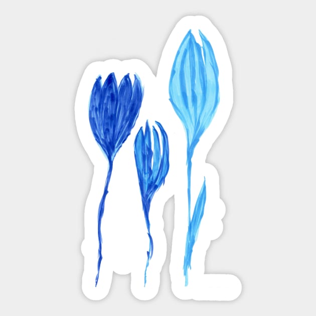 Blue flowers - Flowers - Sticker | TeePublic