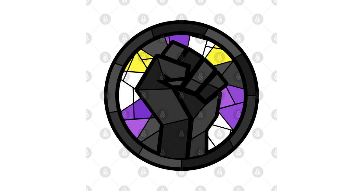 BLM Stained Glass Fist (Non-Binary) - Blm - T-Shirt | TeePublic