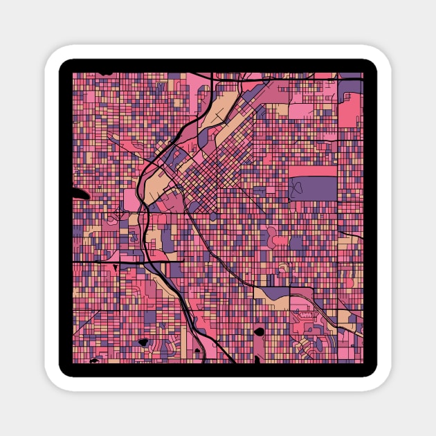 Denver Map Pattern in Purple & Pink - Denver Map - Magnet | TeePublic