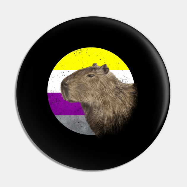 Non Binary Pride Flag Capybara Sublte LGBTQ - Non Binary - Pin | TeePublic Non Binary Pride Flag Capybara Sublte LGBTQ - Non Binary - Pin | TeePublic