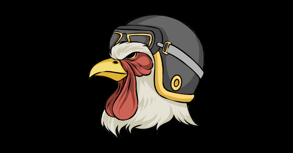 Chicken Wearing Helmet And Goggles Chickens Hens - Chicken - Sticker ...
