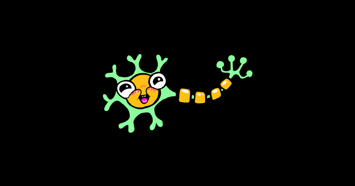 Cute Happy Cartoon Neuron - Science Illustration - Science Cartoon ...