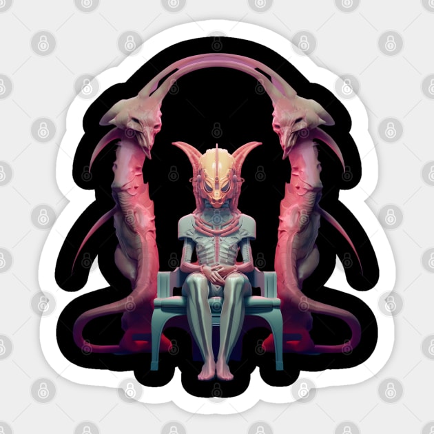 Reptilian Alien Queen - Alien Queen - Sticker | TeePublic