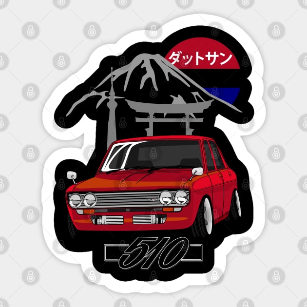 Datsun 510 (Red) - Datsun 510 - Sticker | TeePublic