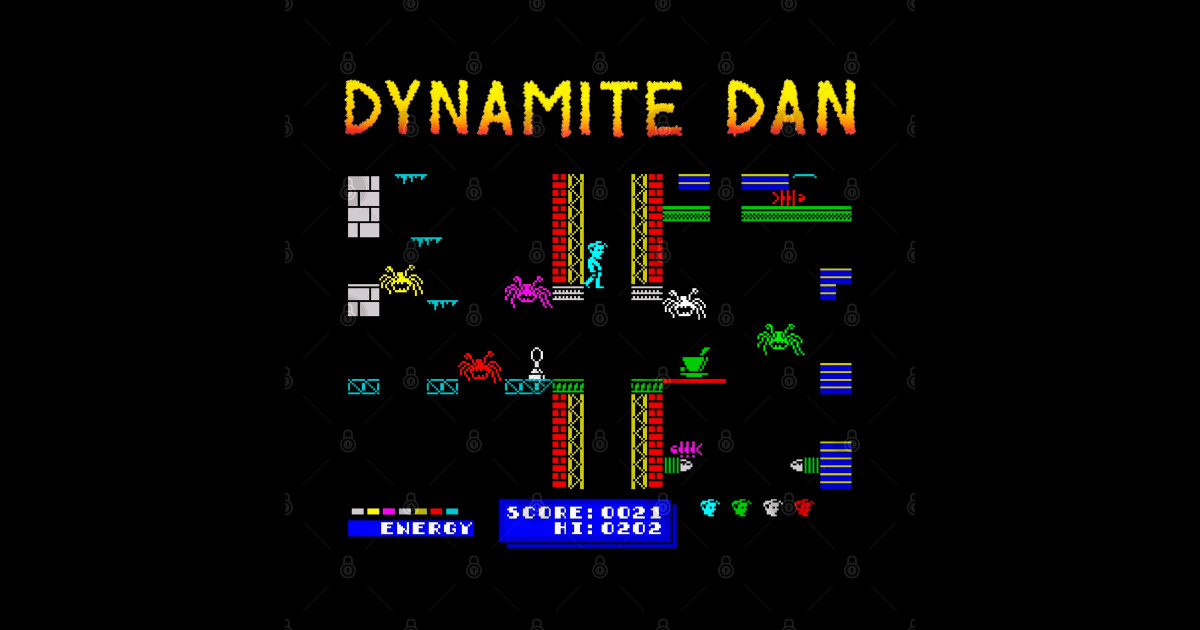 Mod.7 Arcade Dynamite Dan Video Game - Arcade Dynamite Dan - Sticker ...
