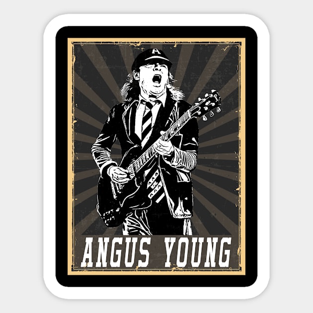 80s Style Angus Young - Angus Young - Sticker | TeePublic