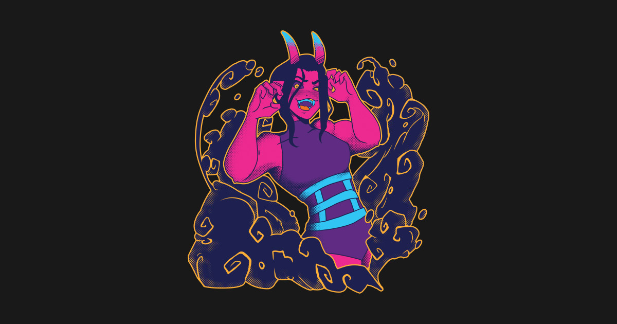 Neon Oni - Oni - T-Shirt | TeePublic