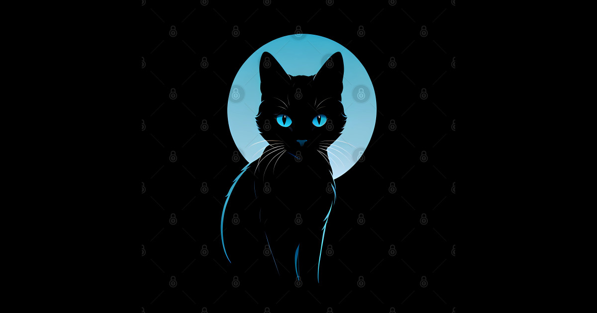Blue moon cat - Cat - Sticker | TeePublic