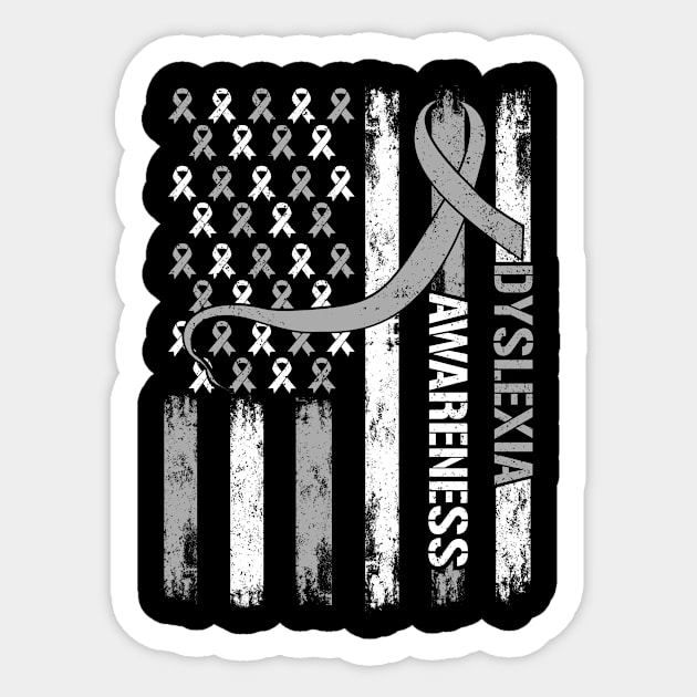 Dyslexia Awareness Month American Flag Ribbon - Dyslexia Awareness ...