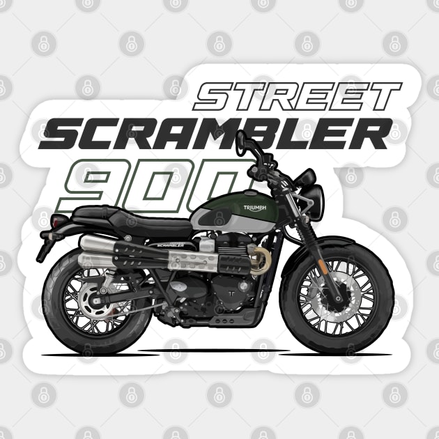 Street Scrambler 900 - Green - Street Scrambler 900 - Sticker | TeePublic