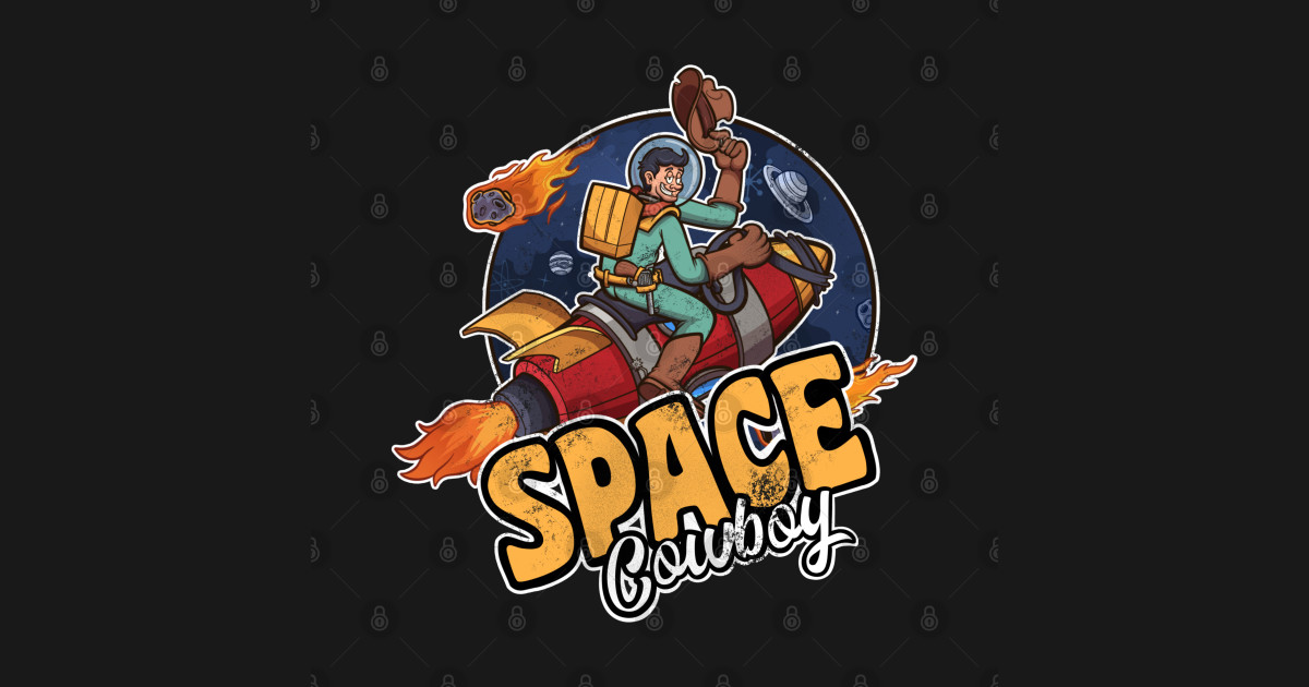 Space Cowboy Astronaut On Rocket - Space Cowboy - T-Shirt | TeePublic