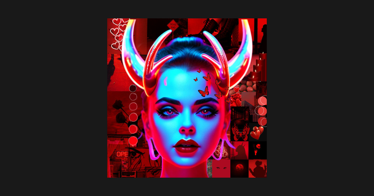 Heretic & Butterflies - Devil Horns - T-Shirt | TeePublic