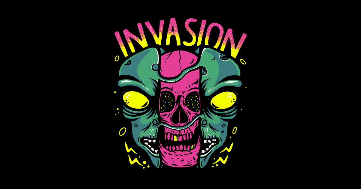 Alien Invasion - Alien Invasion - Sticker | TeePublic