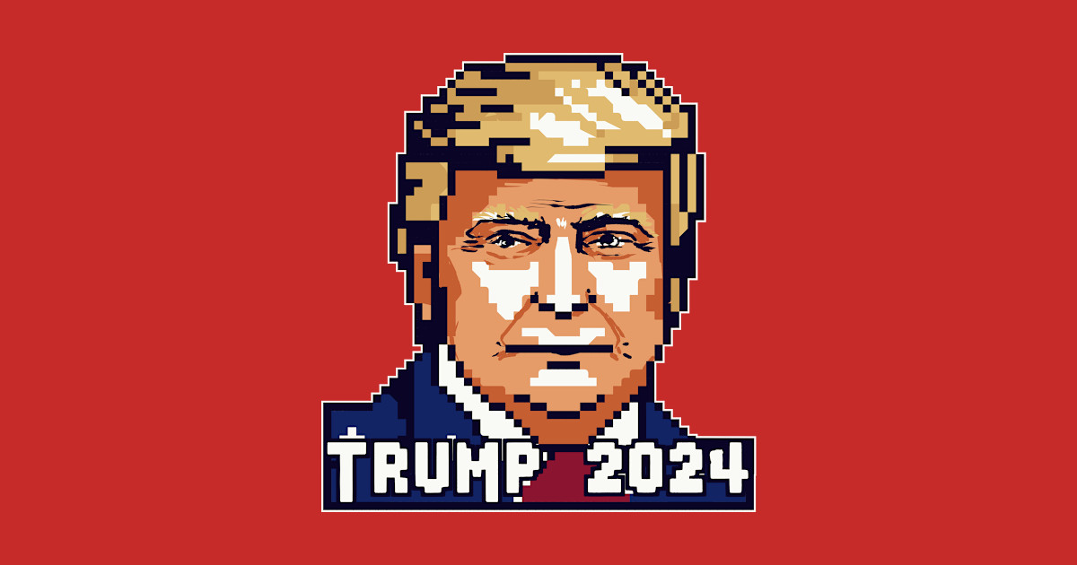 Donald Trump 2024 Pixel Art - Donald Trump 2024 - T-Shirt | TeePublic