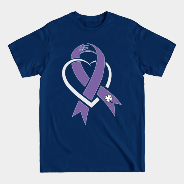 Cancer Awareness Ribbon with Heart and Clover - Cancer Awareness - T ...