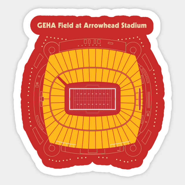 GEHA Field at Arrowhead Stadium - Arrowhead Stadium - Sticker | TeePublic